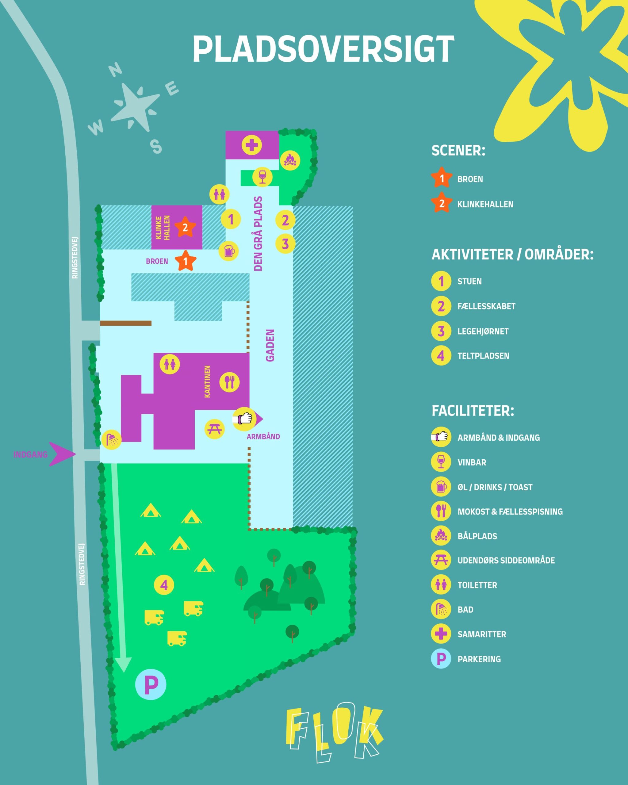 Kort over Flok - Flok Festival